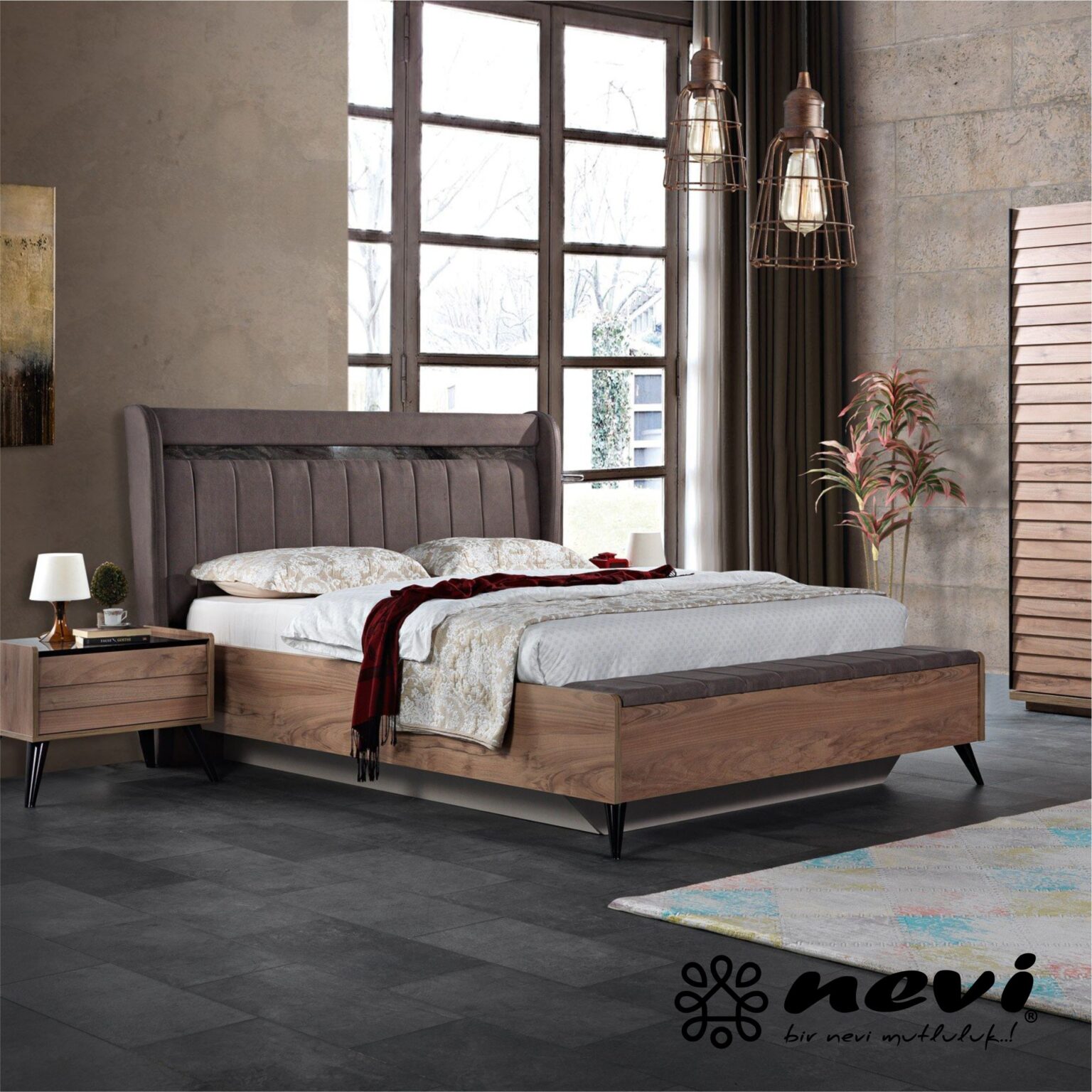 Sumela Storage Bed 5.3 with Bench (NV-SML-SML07) - Allora Pan Home