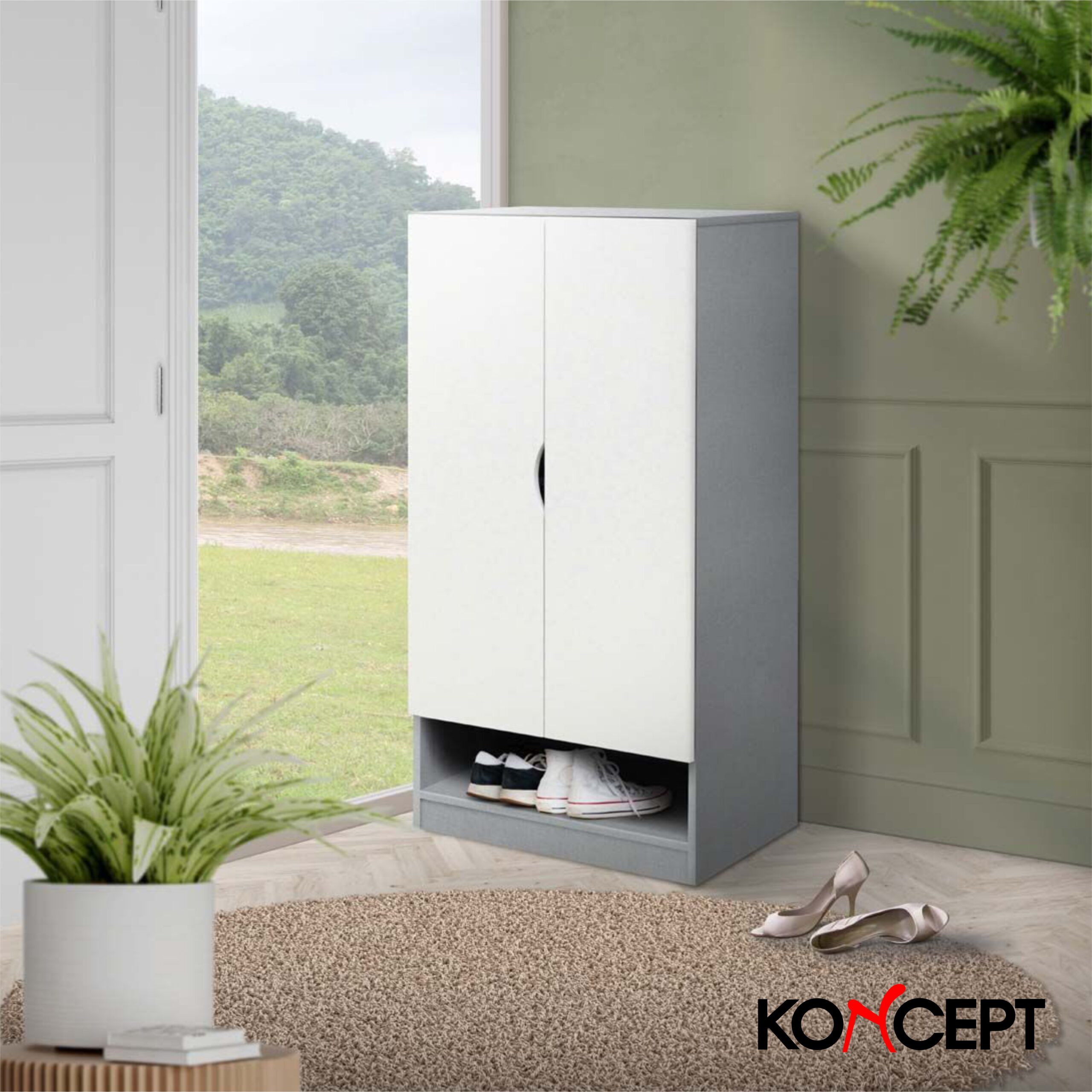 Preem Shoe Cabinet (SX-PREEM-SH60-DW) - Allora Pan Home